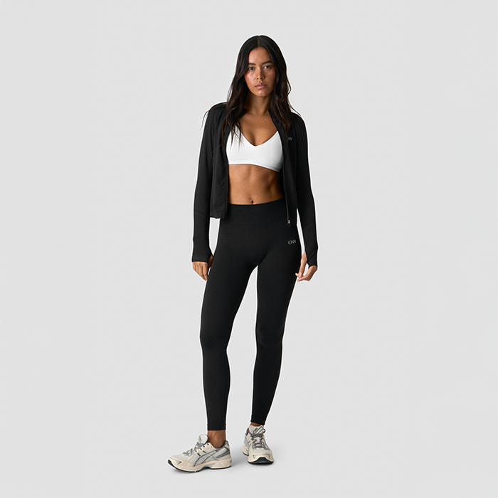 Kjøp Define Seamless Zip Long Sleeve, Black, M | Gymgrossisten.no